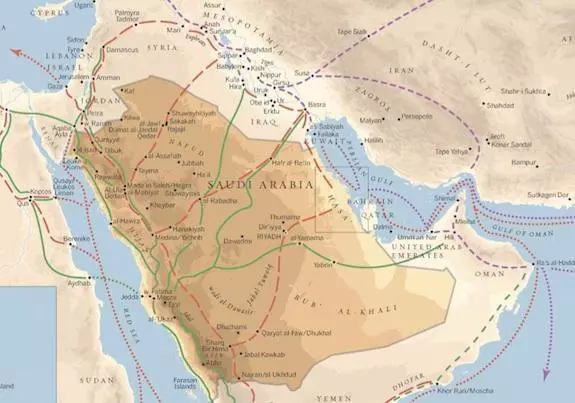 Kaart vun diverging Migratioun routes