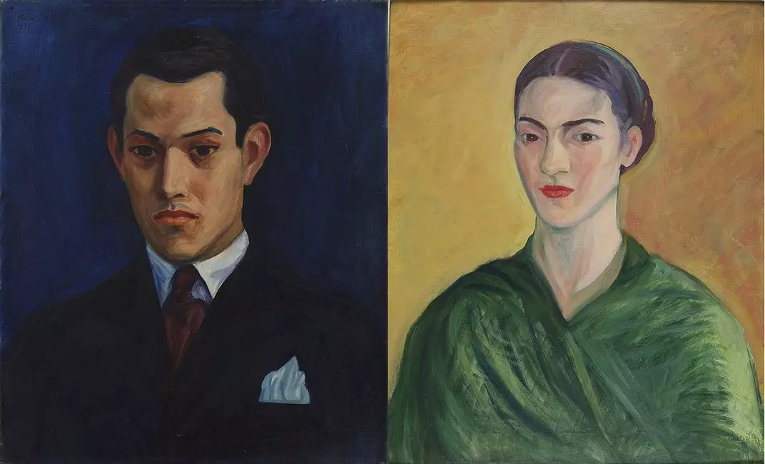 Portretten van Rufino Tamayo en Frida Kahlo door Walter Pach.