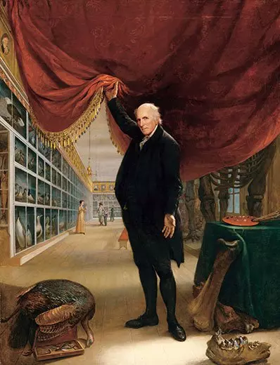 Die kunstenaar in sy museum, Charles Willson Peale, 1822