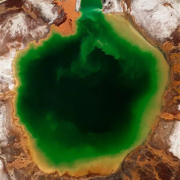 Green gold mine waste pond
