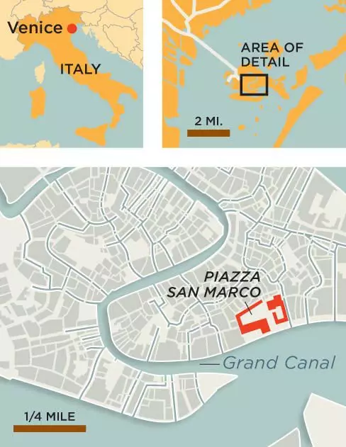 Zemljevid Benetk Italija