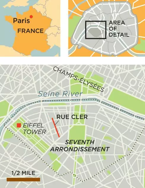 Rue Cler Paris Fransa xəritəsi