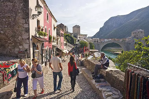 Fluss Neretva Mostar Bosnien und Herzegowina