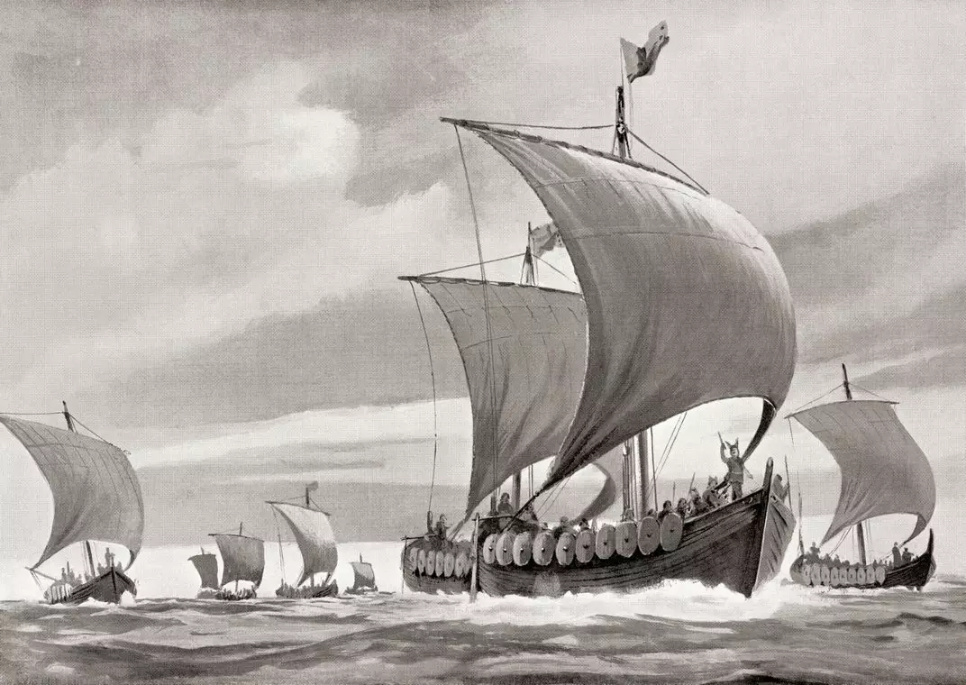 Viking ships sa isang raid