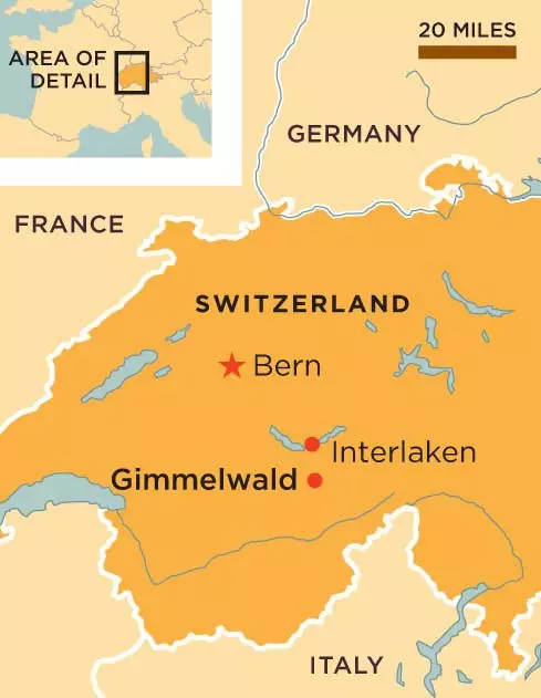 نقشه Gimmelwald سوئیس