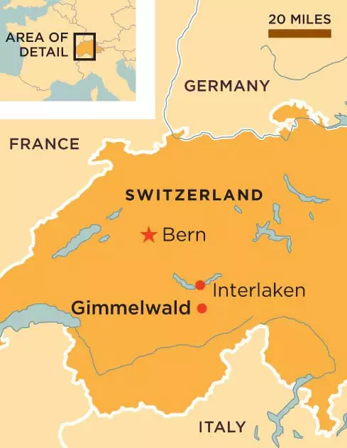 Gimmelwald Switzerland map