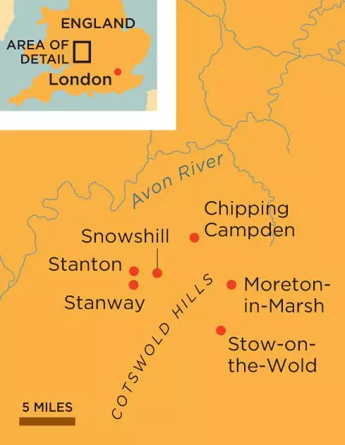 Cotswolds bản đồ nước Anh