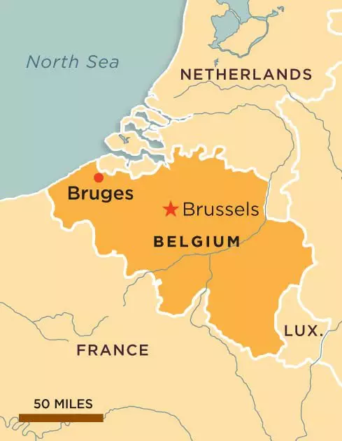 Brujas Belgika mapa