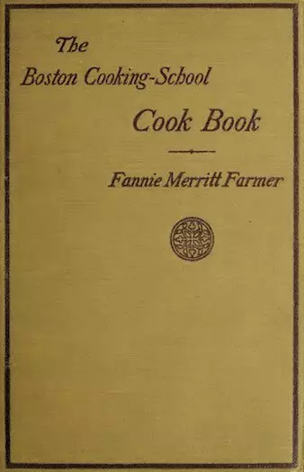 ফ্যানি মেরিট ফার্মারের দ্য বোস্টন কুকিং-স্কুল কুক বইয়ের 1919 সংস্করণের প্রচ্ছদ
