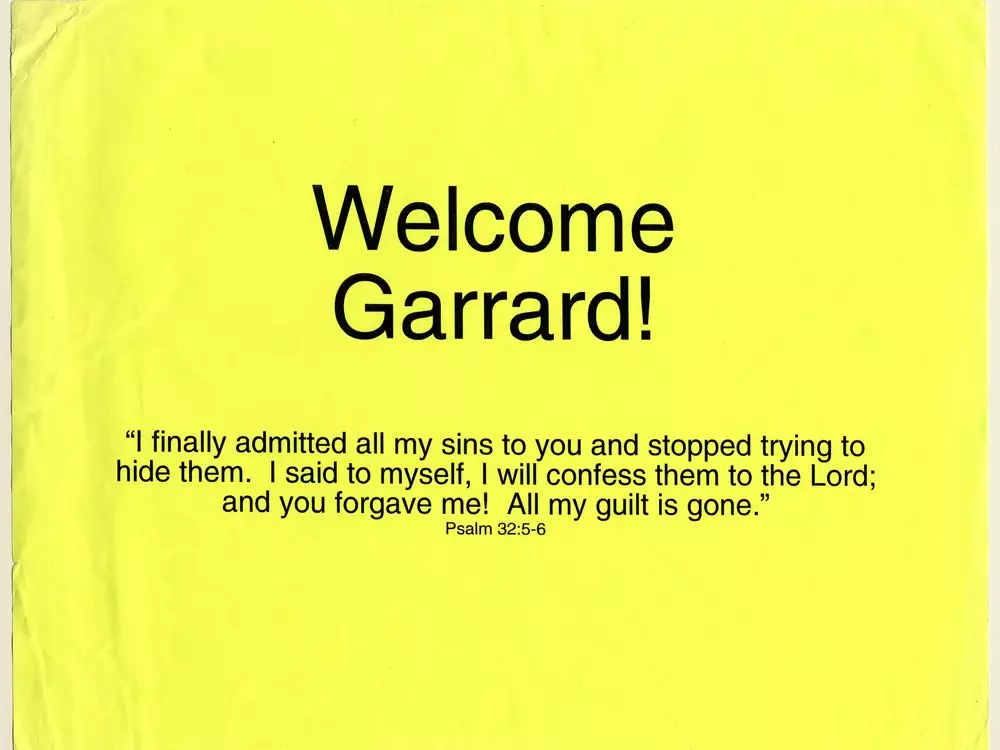 Page de titre du cahier d'exercices de Garrard Conley du camp de conversion gay Love in Action (NMAH)