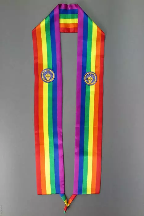 Rainbow striped stole