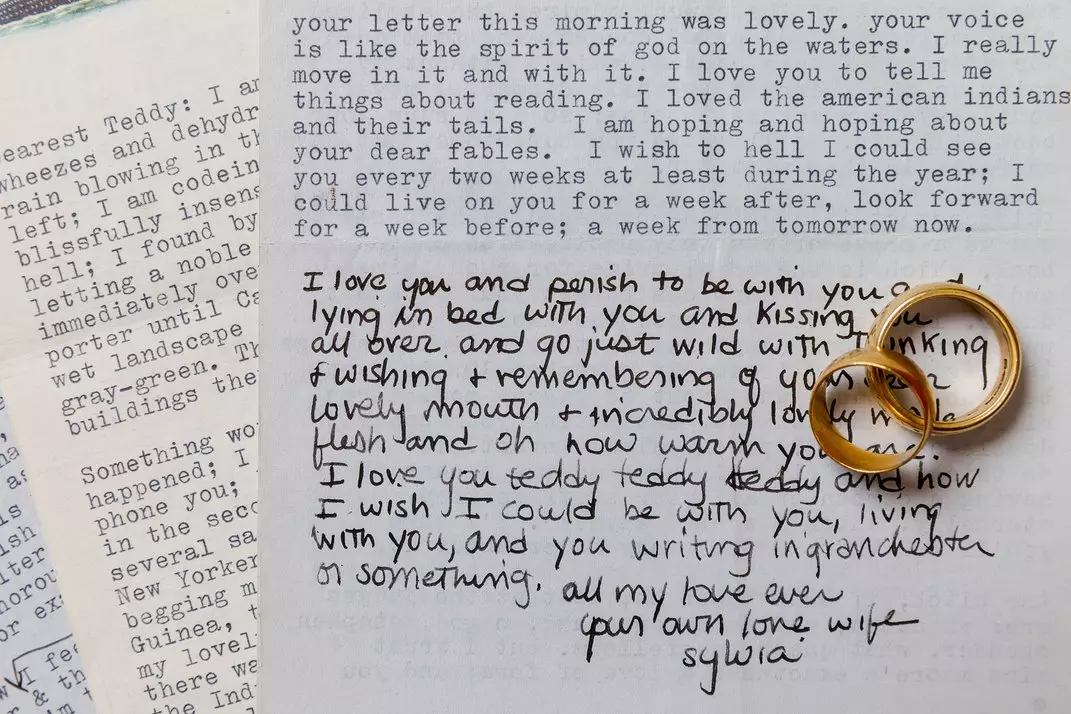 Listy od Sylvii Plath do Teda Hughesa, obrączki