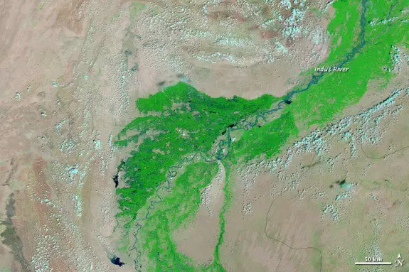 O rio Indo a partir de 1 de setembro de 2012