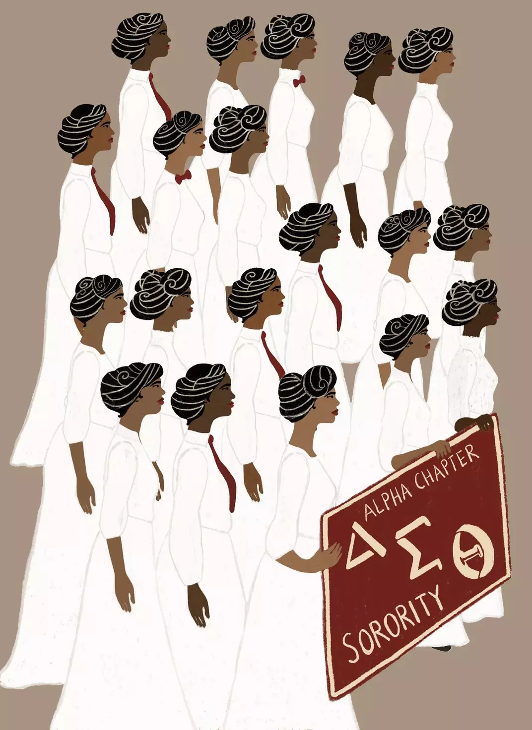 Delta Sigma Theta sorority yn 1913 kiesrjocht prosesje