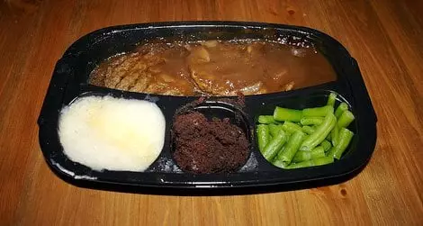 Salisbury steak TV dinner