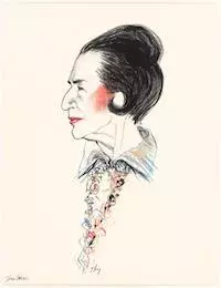 Diana Vreeland troch Richard Ely Crayon, inkt en gouache op papier 1989