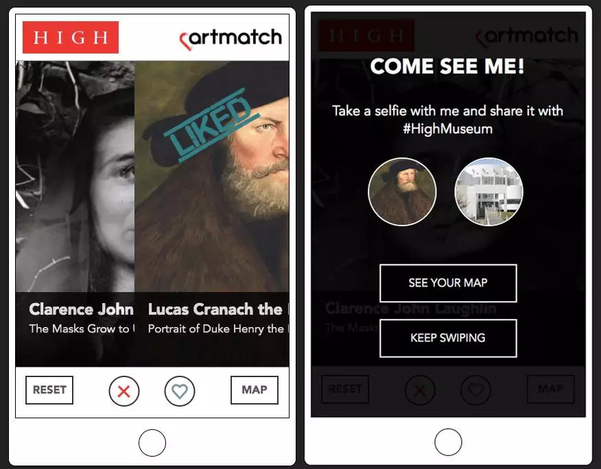 De 'Dating'-app fan Atlanta Museum komt oerien mei besikers mei keunstwurk