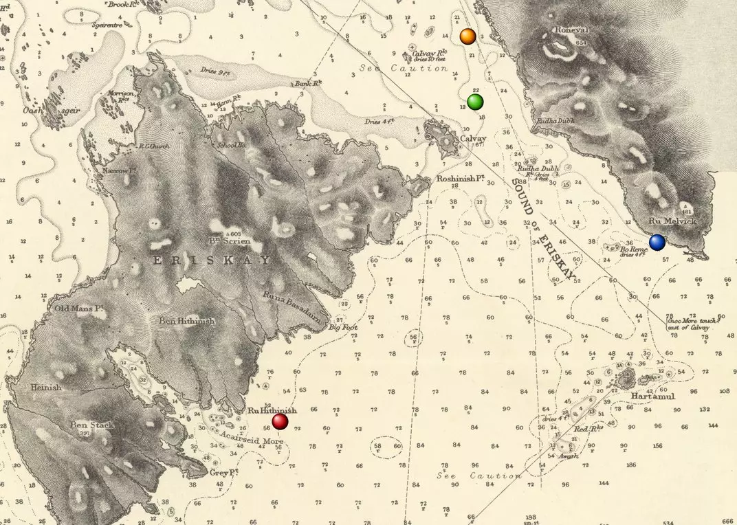 Mapa da localização do naufrágio do S.S. Politician