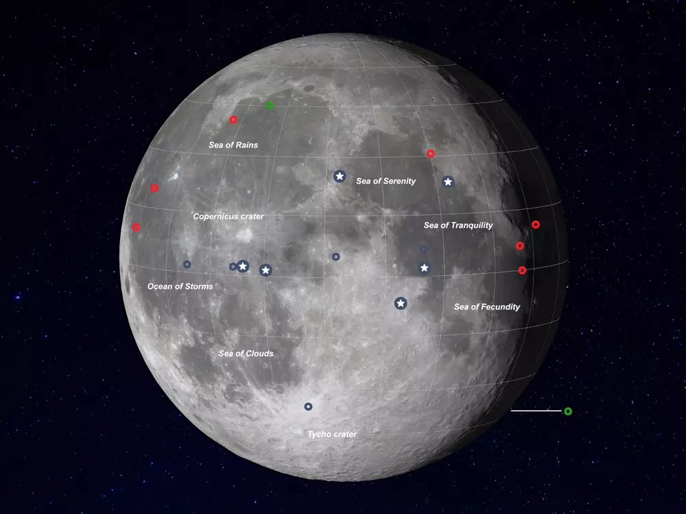 Interactieve kaart toont alle 21 succesvolle maanlandingen