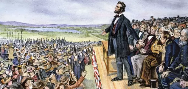 Abraham Lincoln atanga Aderesi ya Gettysburg