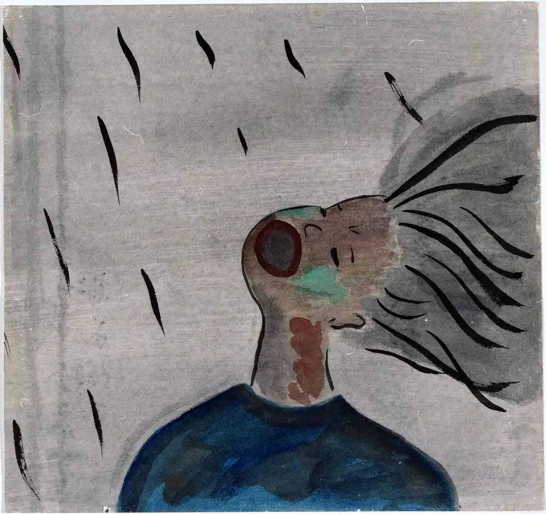 Akiko Takakura teckning av svart regn