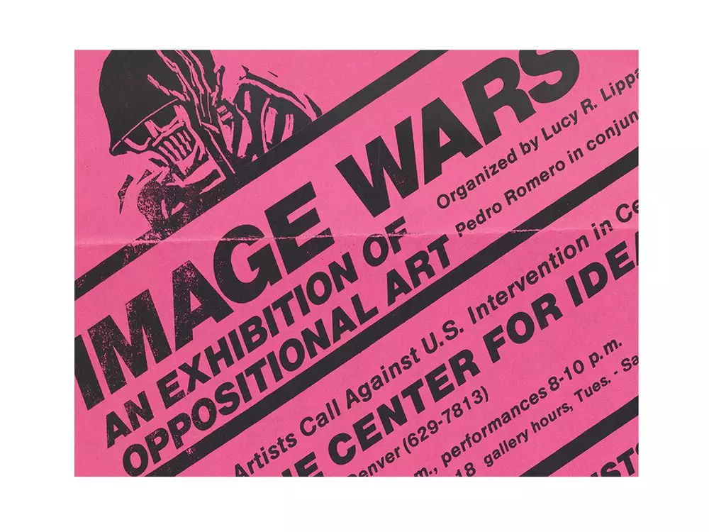 Das Zentrum für Ideenkunst. Flyer für Image Wars: an Exhibition of Oppositional Art, 15. Mai – 18. Juni 1984. Juan Sánchez-Papiere, 1972-2010. Archiv für amerikanische Kunst, Smithsonian Institution.