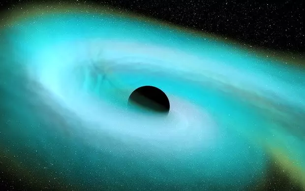 صورة محاكاة لثقب أسود يندمج مع نجم نيوتروني