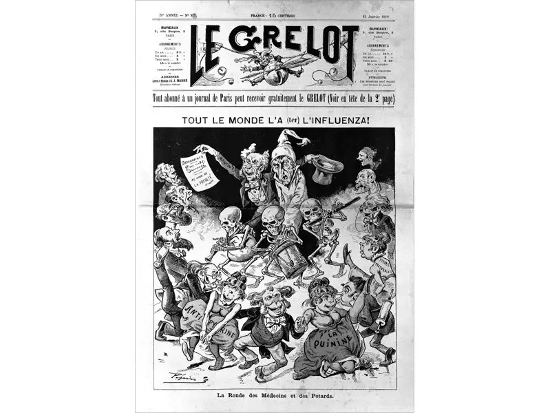 ფრანგული გაზეთი 1890 წლიდან გრიპის გავრცელების შესახებ
