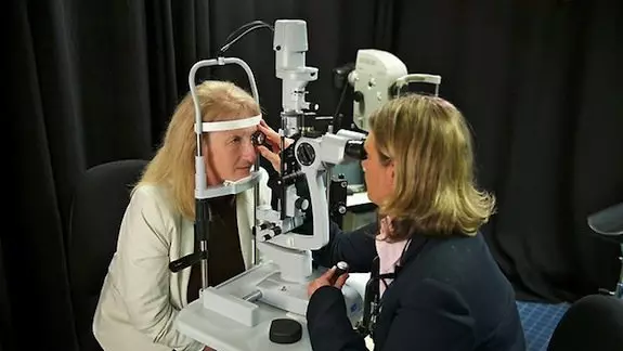 Dianne Ashworth has her eyes, both bionic and natural, tested.