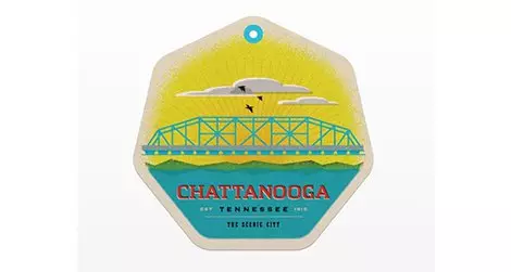 'n Kenteken ontwerp vir Chattanooga met die plaaslike Chatype-lettertipe