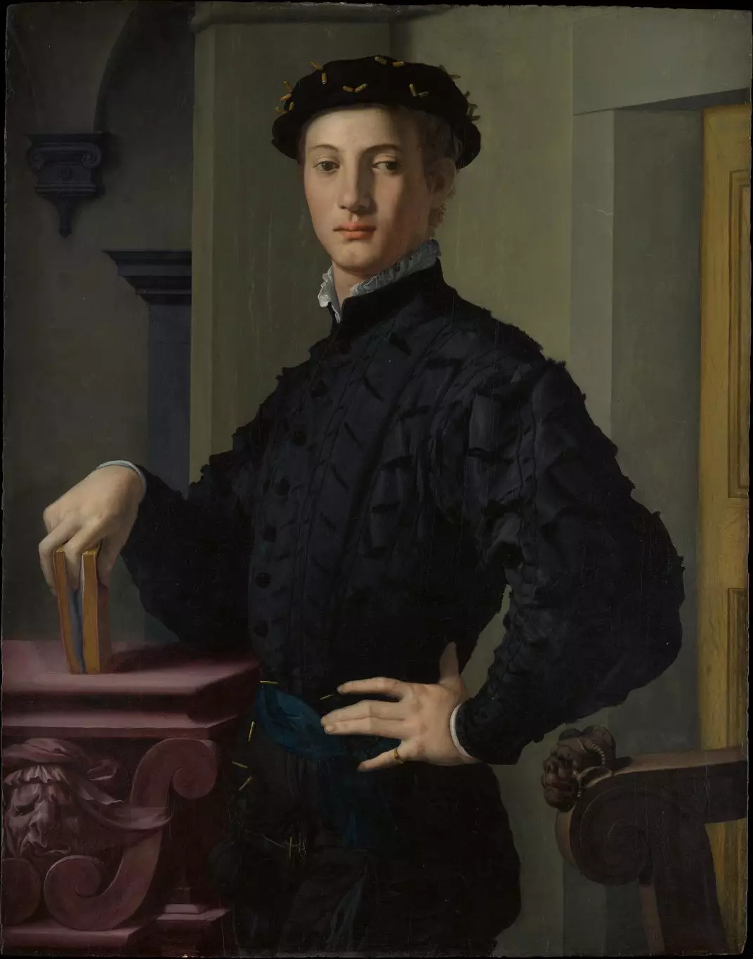 Bronzino, Portrait of a Young Man with a Book, nruab nrab-1530s