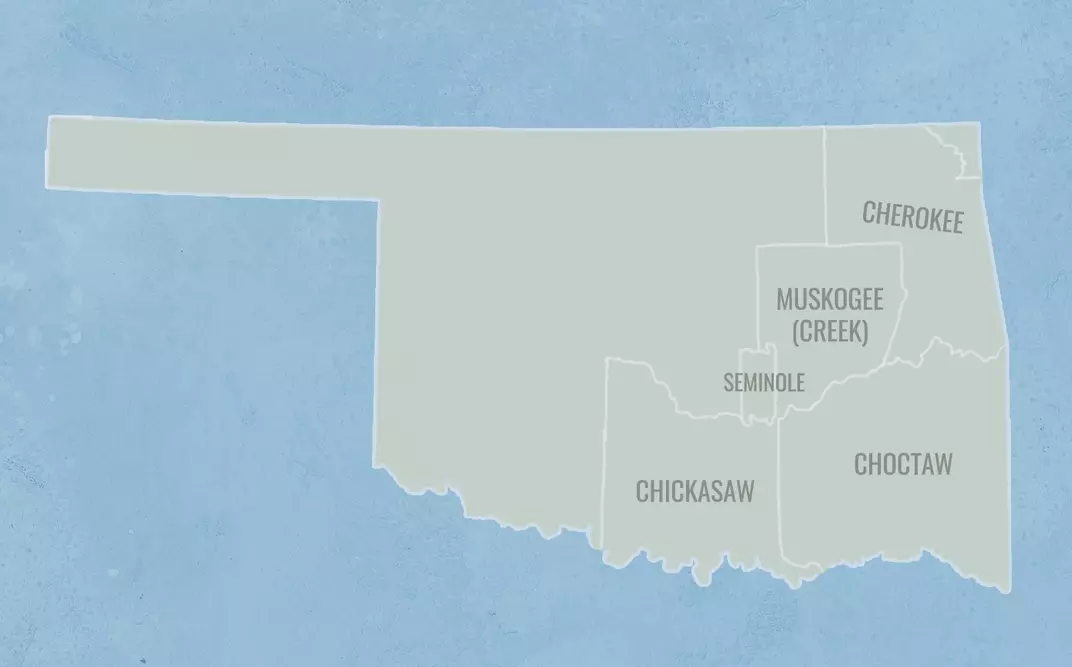 'Mapa oa lipeeletso tsa Oklahoma Indian