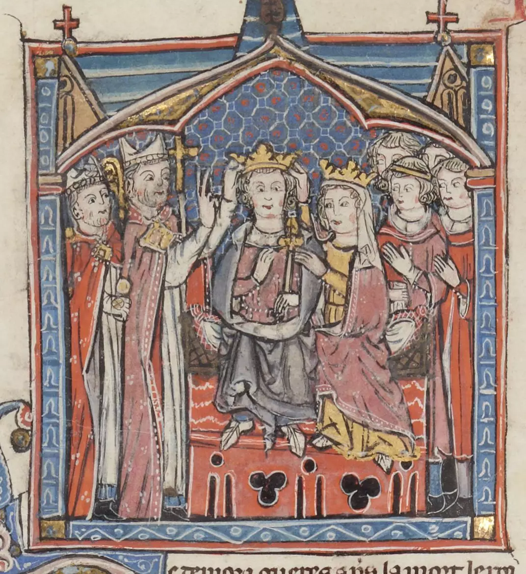 Korunovace Balduina III Jeruzalémského jeho matkou Melisende