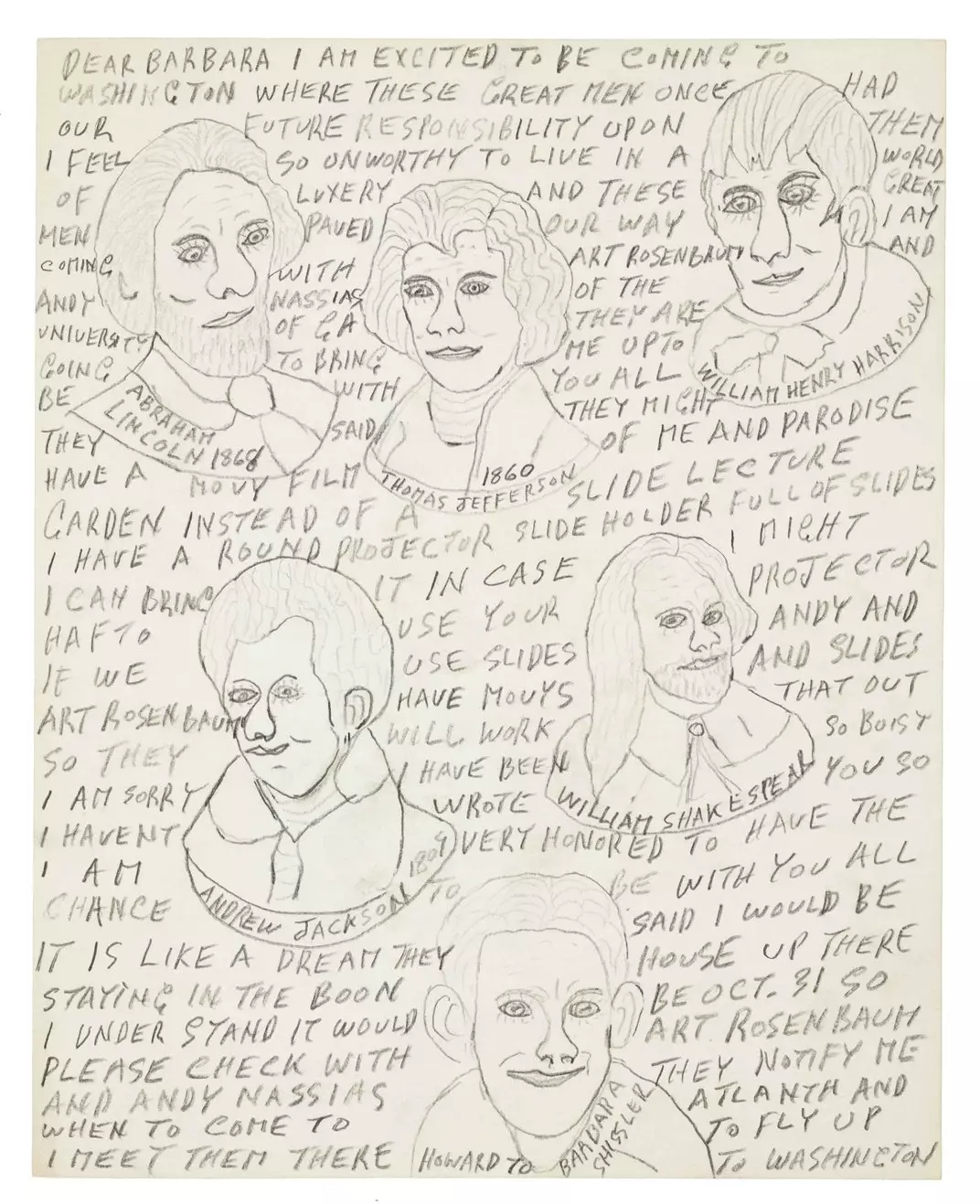 Carta de Howard Finster, 1981