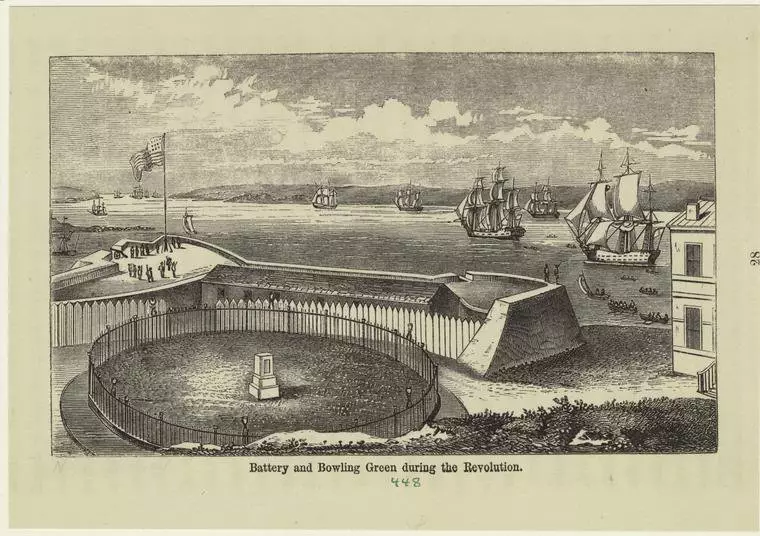 جارج III کے متروک پیڈسٹل پر 1859 کی کندہ کاری