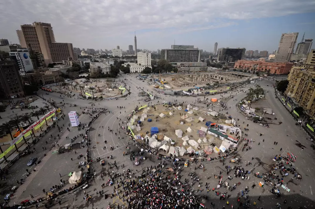 Waandamanaji katika uwanja wa Tahrir