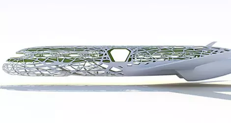 Ein 3D-gedrucktes Modell des zukünftigen Konzeptflugzeugs von Airbus für 2050
