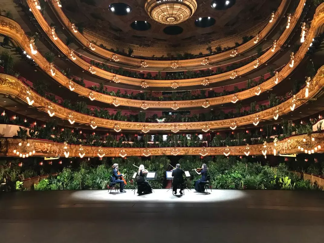 Ndị na-ege ntị mgbọrọgwụ osisi maka Barcelona Opera House na abalị mmeghe 27323_1