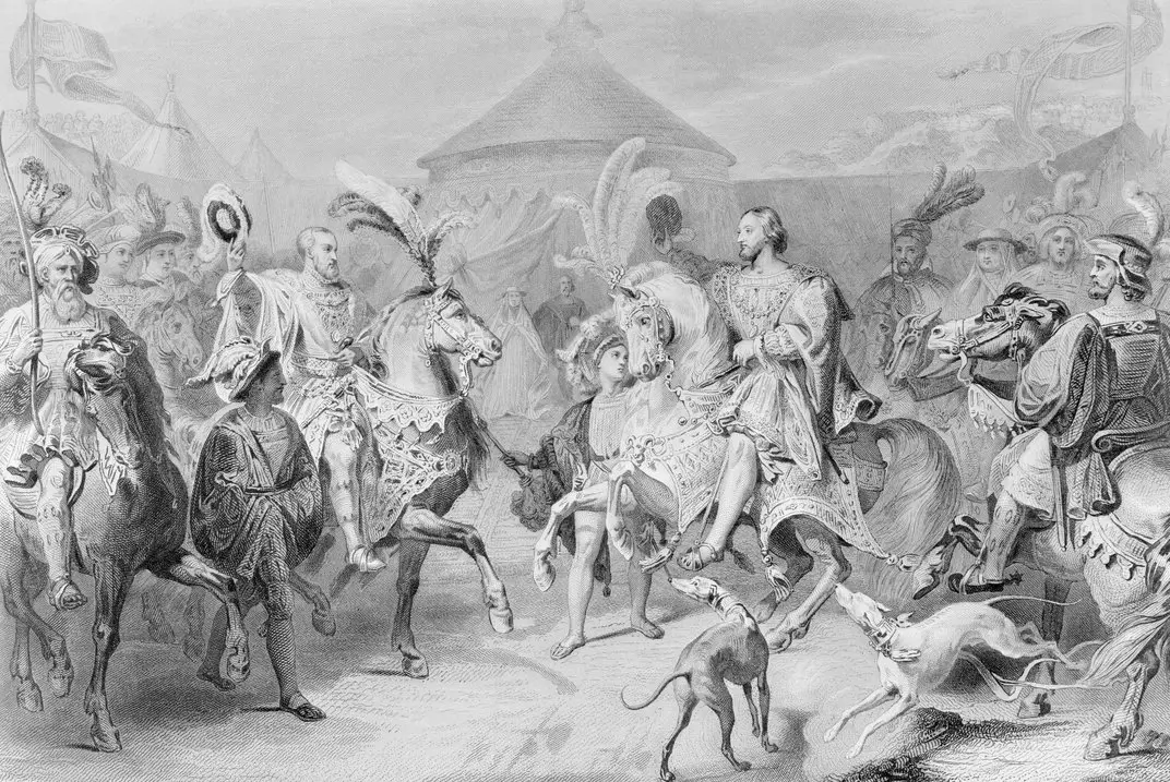 Engraving of kings meetings