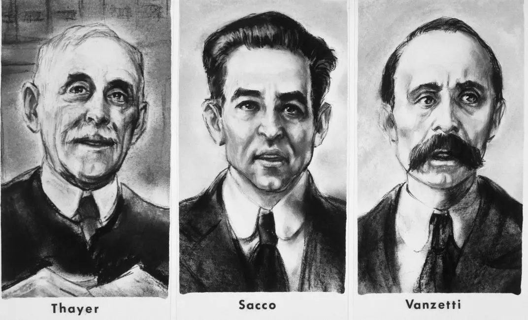 Sacco ve Vanzetti'nin gazete çizimi