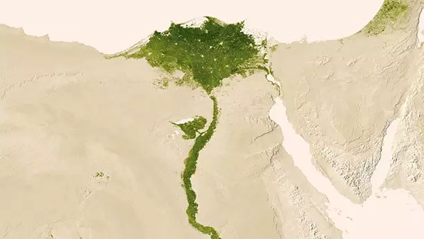 Egypt’s verdant Nile River is surrounded by desert.