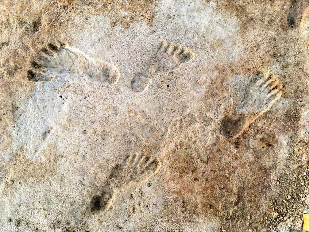IiFossilized Human Footprints kwi-White Sands