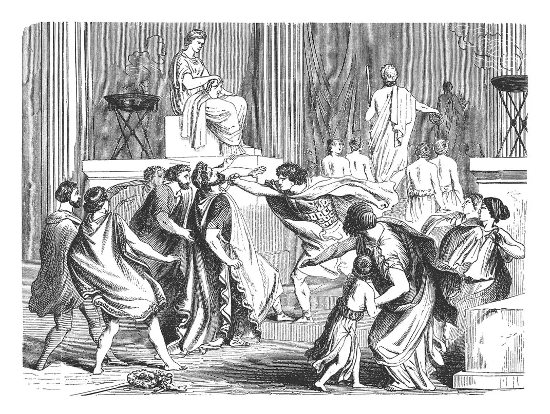 Szene von Philipps Ermordung, gezeichnet