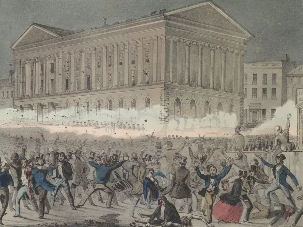 Círéib mhór ag teach ceoldráma Astor Place, Nua-Eabhrac tráthnóna Déardaoin 10 Bealtaine, 1849