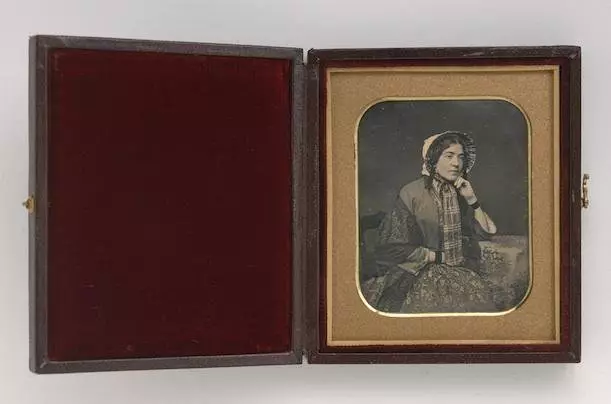 Mary Ann Meade. Sizyèm plak daguerreotype, 1850 pa Meade Brothers Studio.