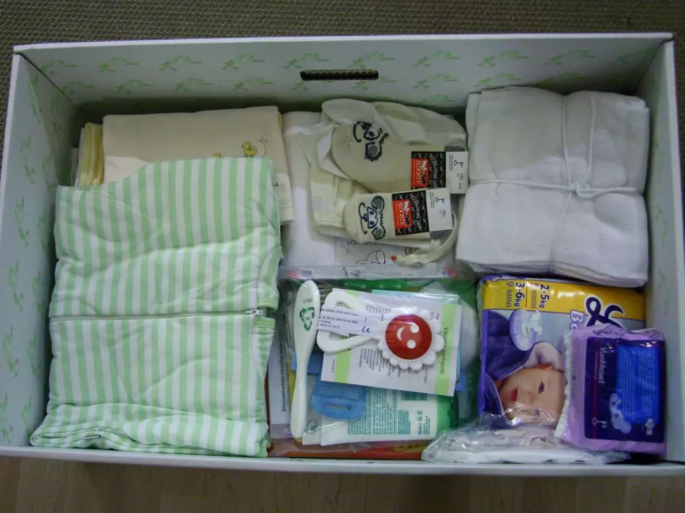 芬蘭提供的產婦護理包。