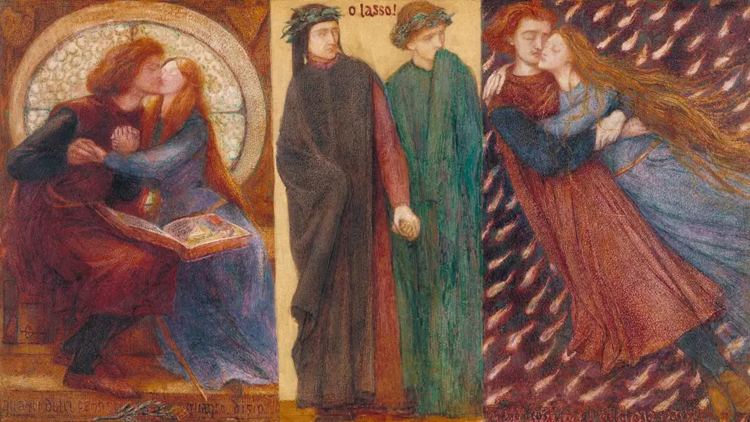 Dante Gabriel Rossetti, Paolo and Francesca da Rimini, 1855