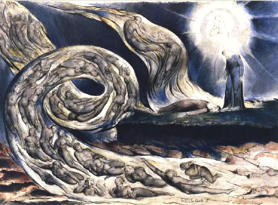 Ilustrația lui William Blake din 1824 a lui Paolo și Francesca