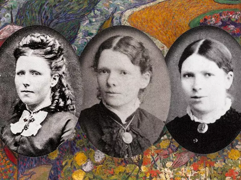 De izquierda a derecha: Anna, la hermana mayor de Van Gogh; Isabel, o Mentiras; y Willemien, el más joven, más conocido como Wil