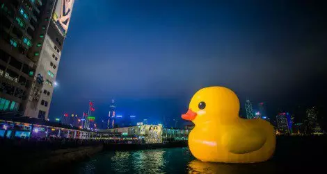 A massive inflatable rubber duck